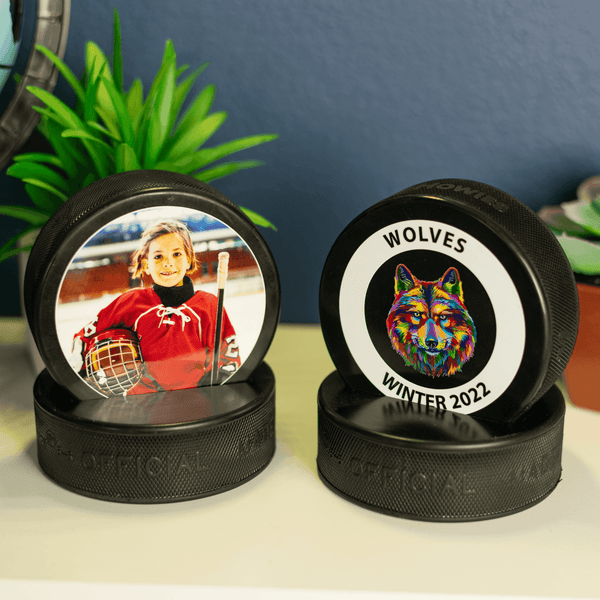 The PuckStand, Hockey Puck Display made from a Real Hockey Puck ...