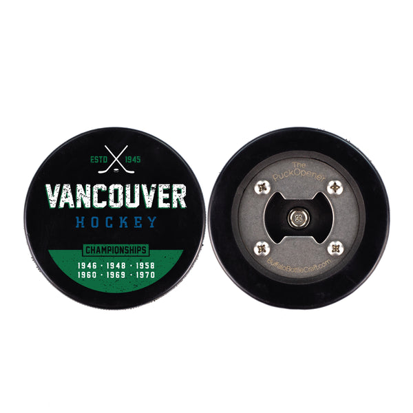 Vancouver Bottle Opener, Made from a Real Hockey Puck, Cap Catcher ...